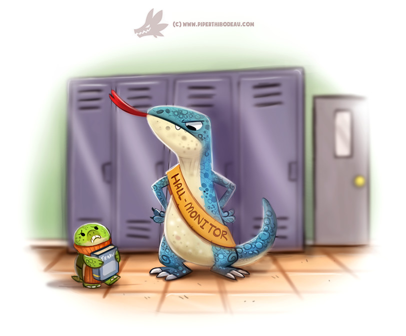 ArtStation - Daily Paint #1229. Hall Monitor Lizard