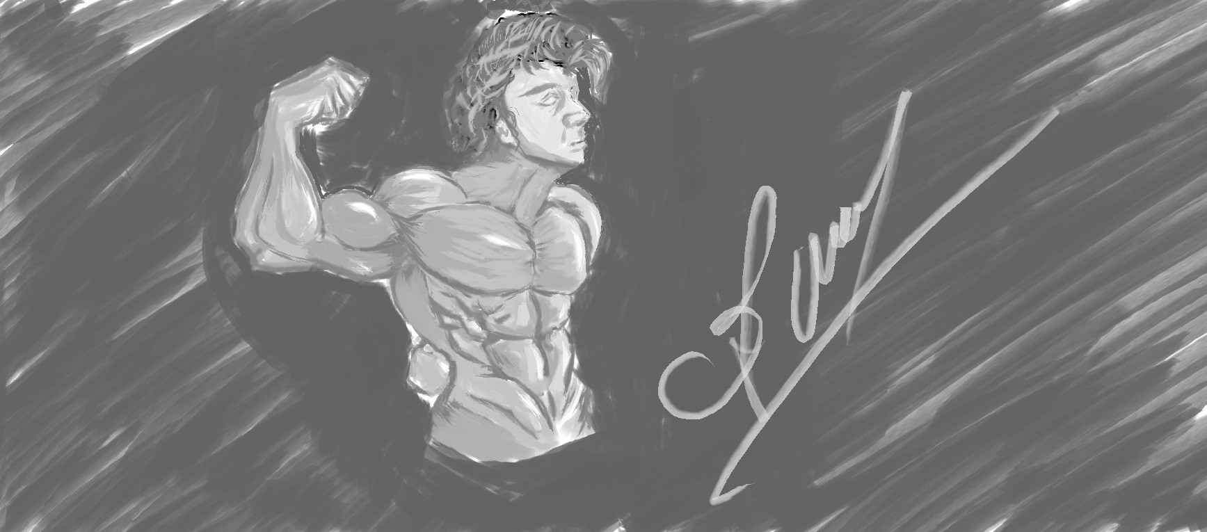ArtStation - bodybuilder. Painting on Windows Paint.