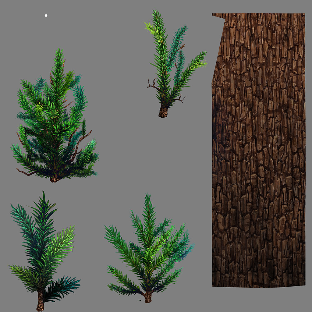 ArtStation - Hand-painted Tree