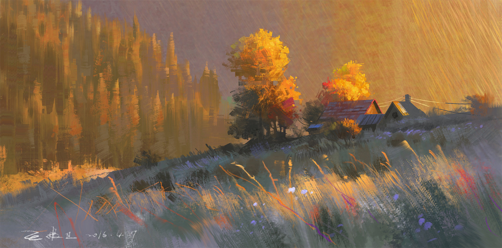 ArtStation - setting sun