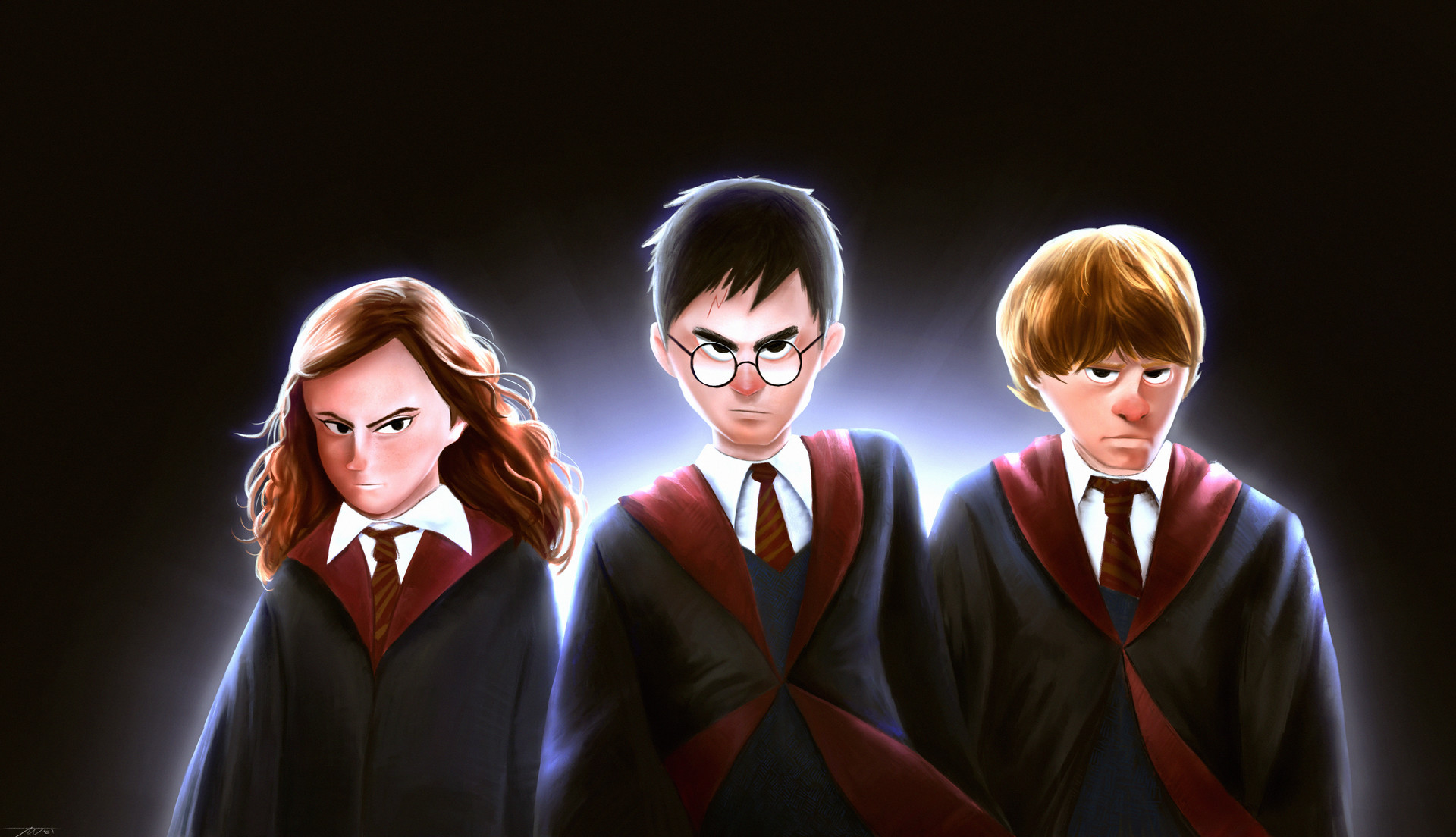 how to draw harry potter and his friends