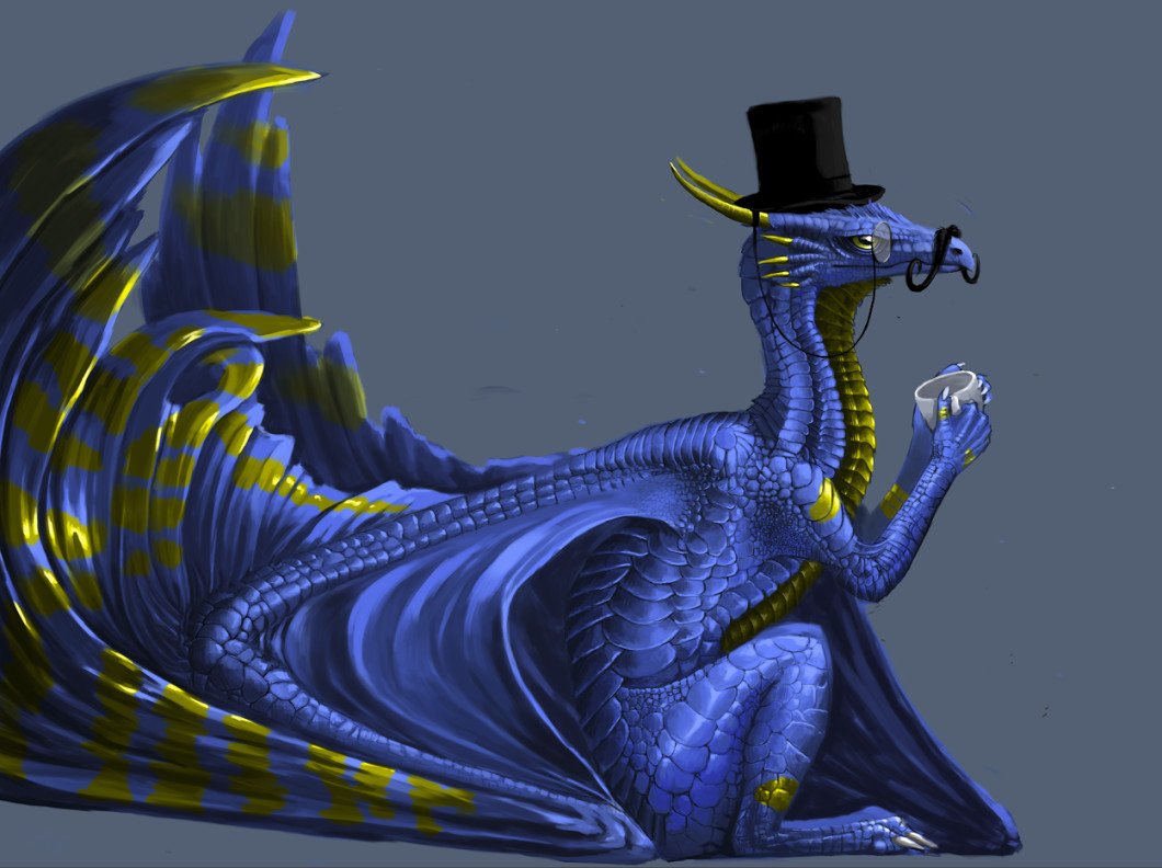 ArtStation - Tea-drinking dragon. Commission.