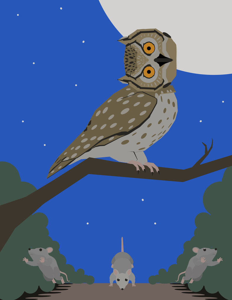 ArtStation - Owl and dancing mice