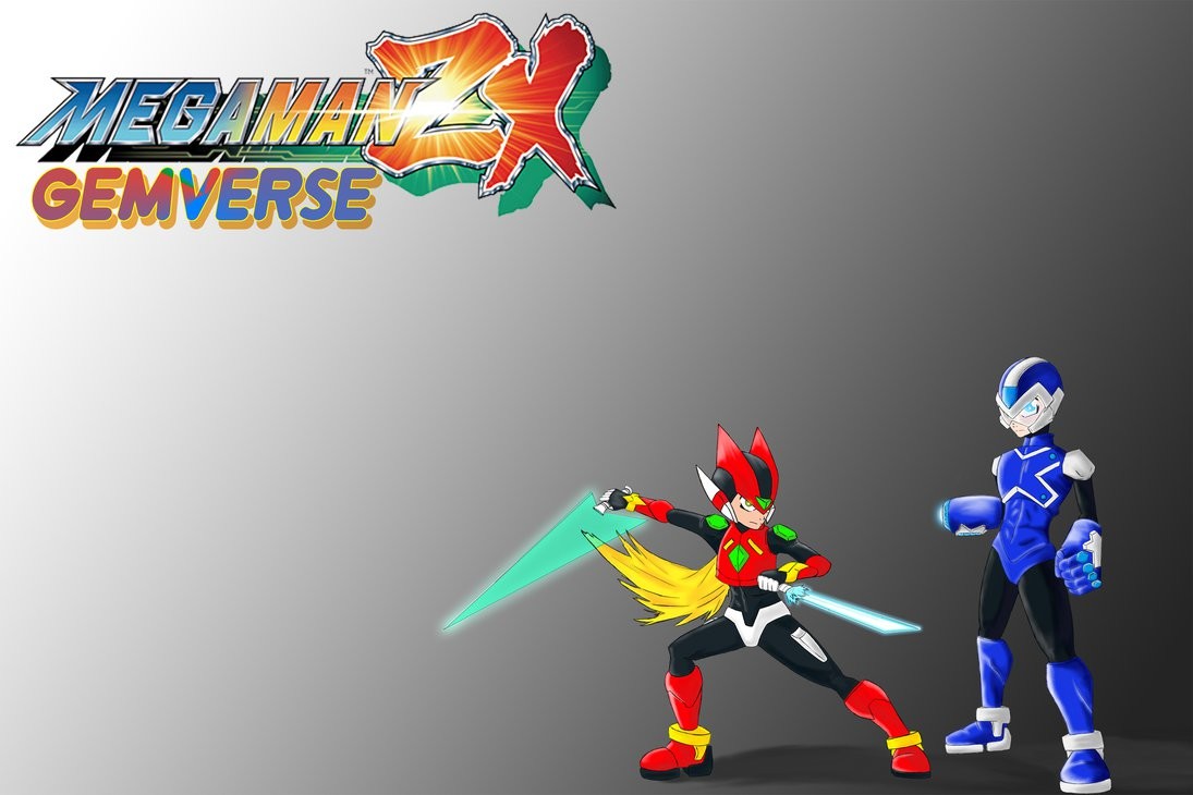 Sage Cross - Megaman Z Gemverse and Grey Megaman ZX Gemverse