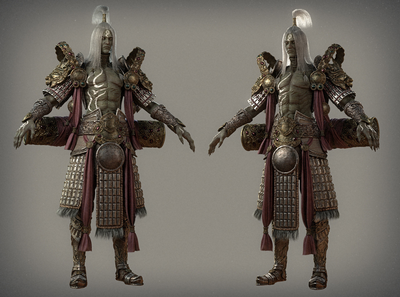ArtStation - A tutorial of Demon Warrior