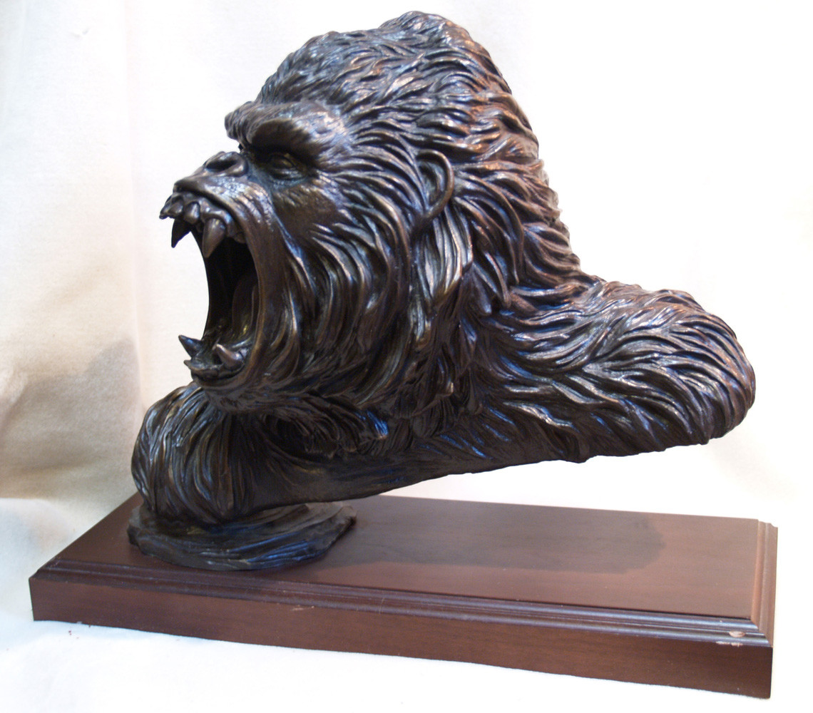 Preston Palmer - bronze ape bust