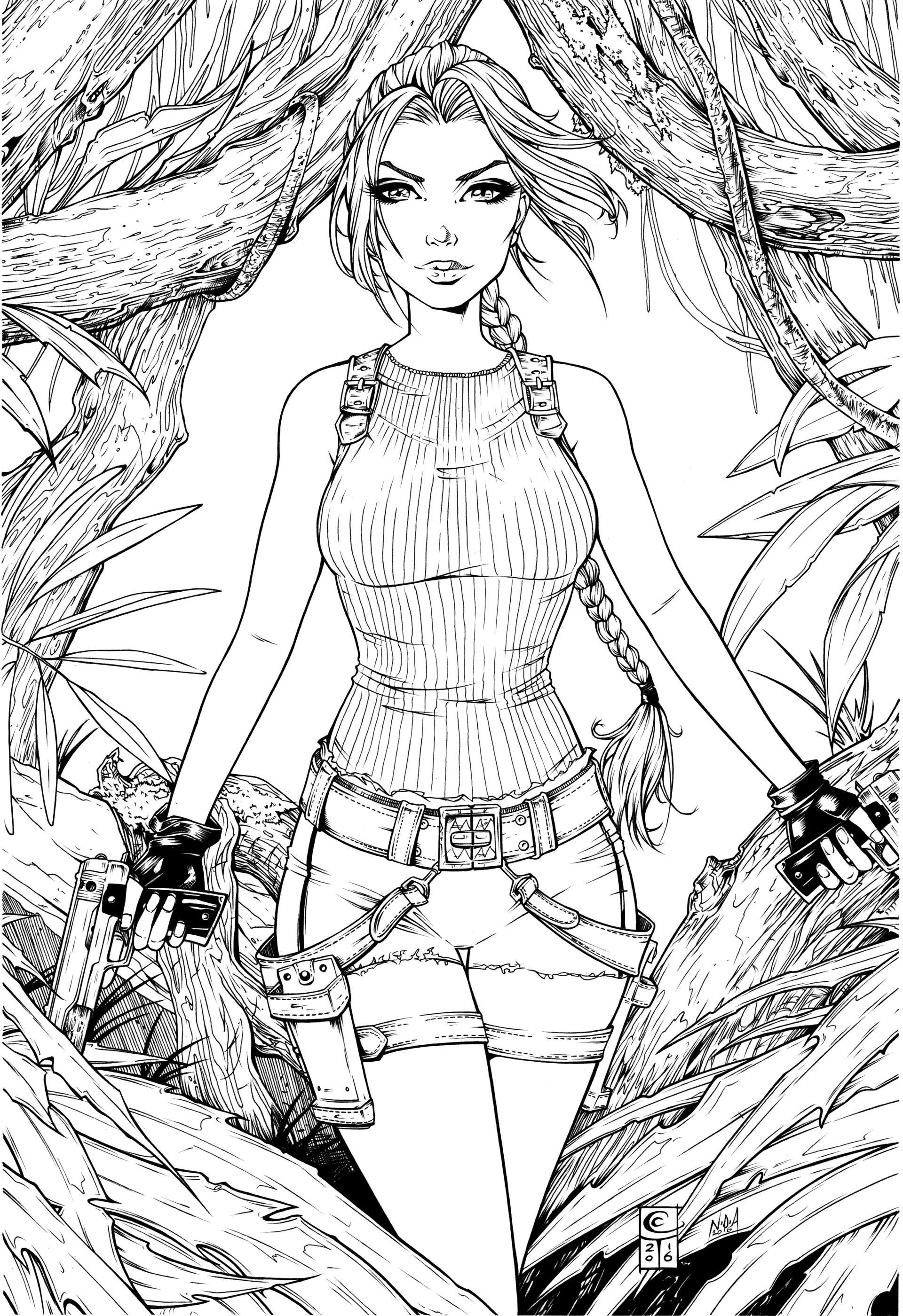 lara croft tomb raider coloring pages