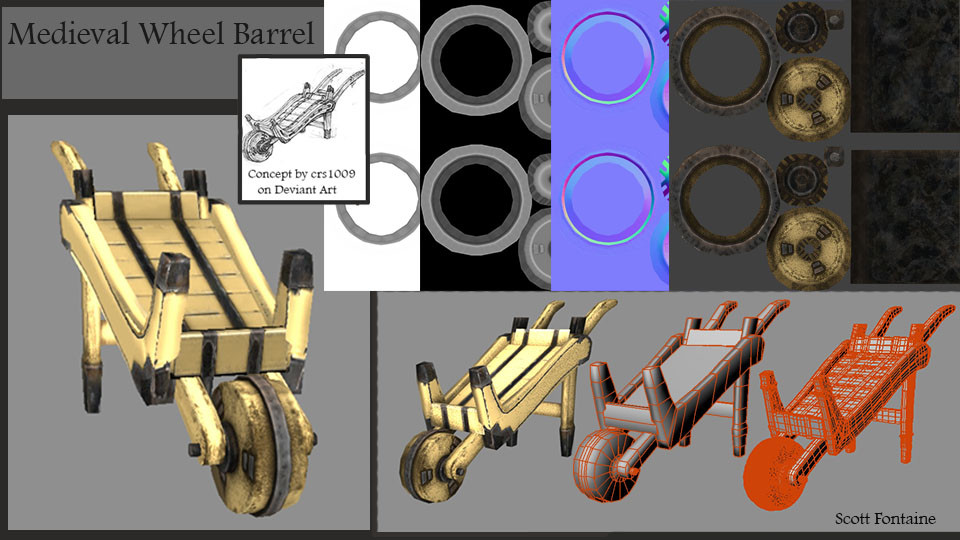 ArtStation - Medieval Wheel Barrel