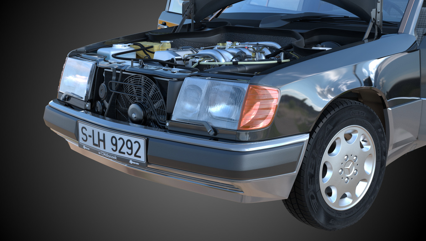 ArtStation - Mercedes-Benz W124 300D 3D model X1992 black