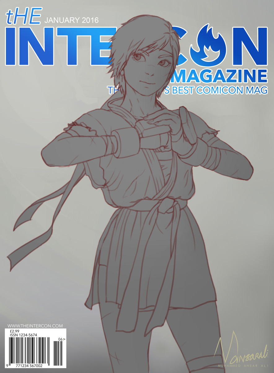 ArtStation - Sakura SF4 - Intercon Magazine - WIP lineart