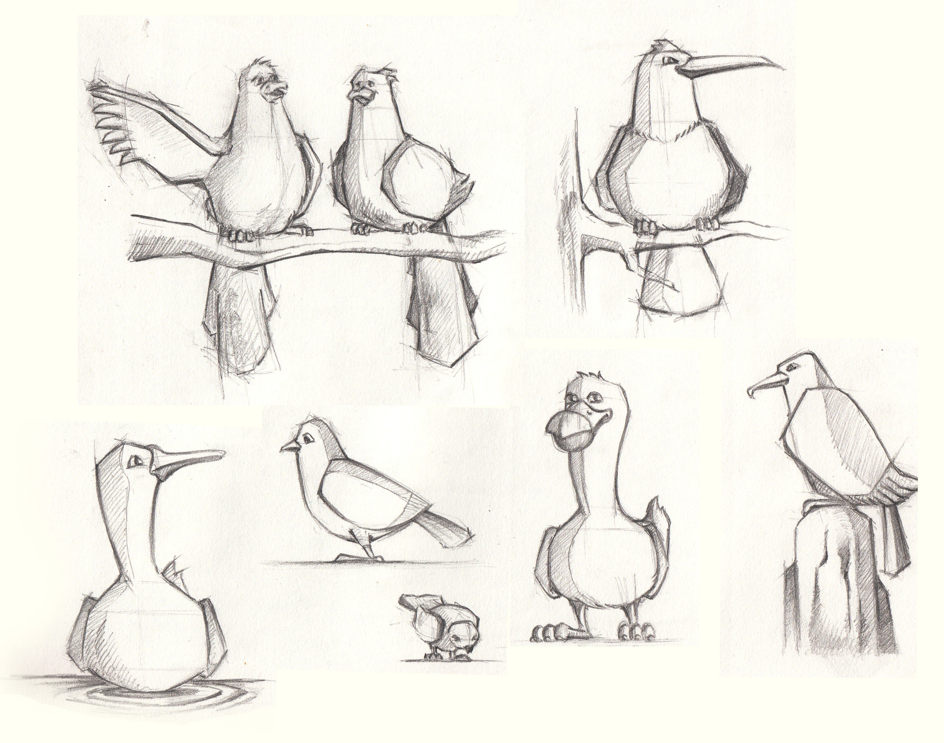 ArtStation - stylized birdies