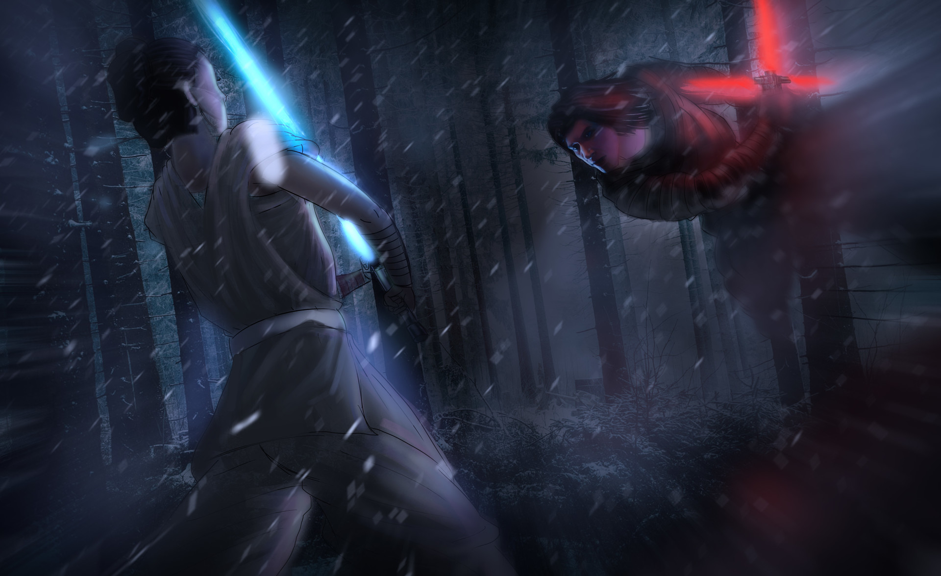 ArtStation - Star war fight scene