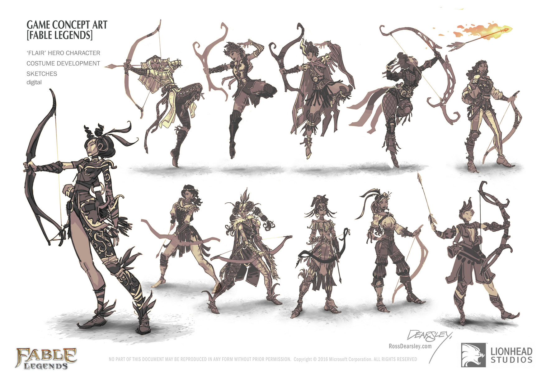 Ross Dearsley - Fable Legends - Flair Hero Character initial ideas