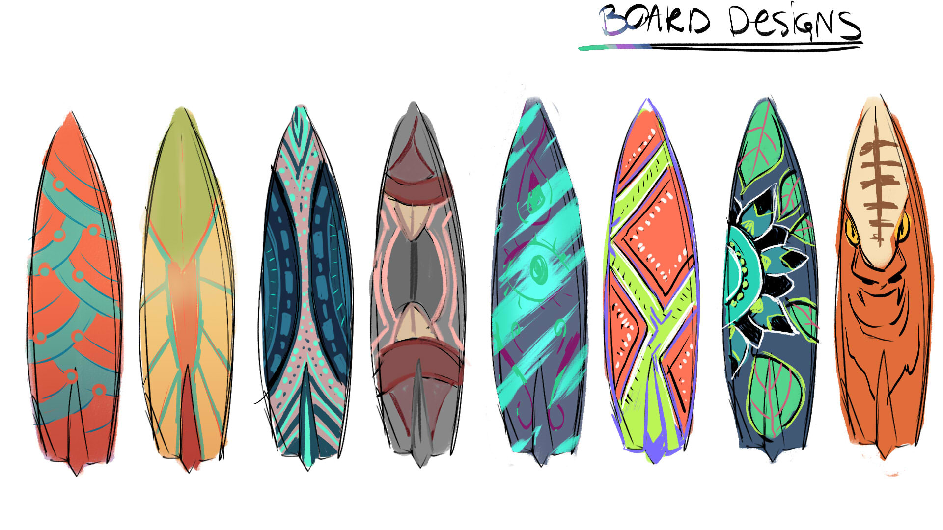 ArtStation - Surfboard designs