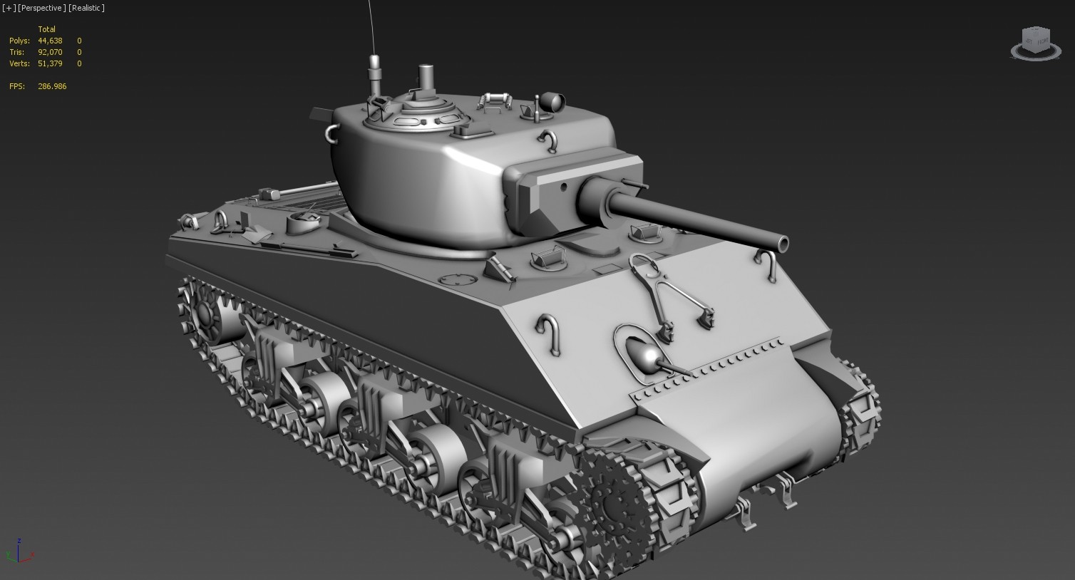 Ahmad Hafidh Alam - Lowpoly – m4a3e2 Sherman Jumbo