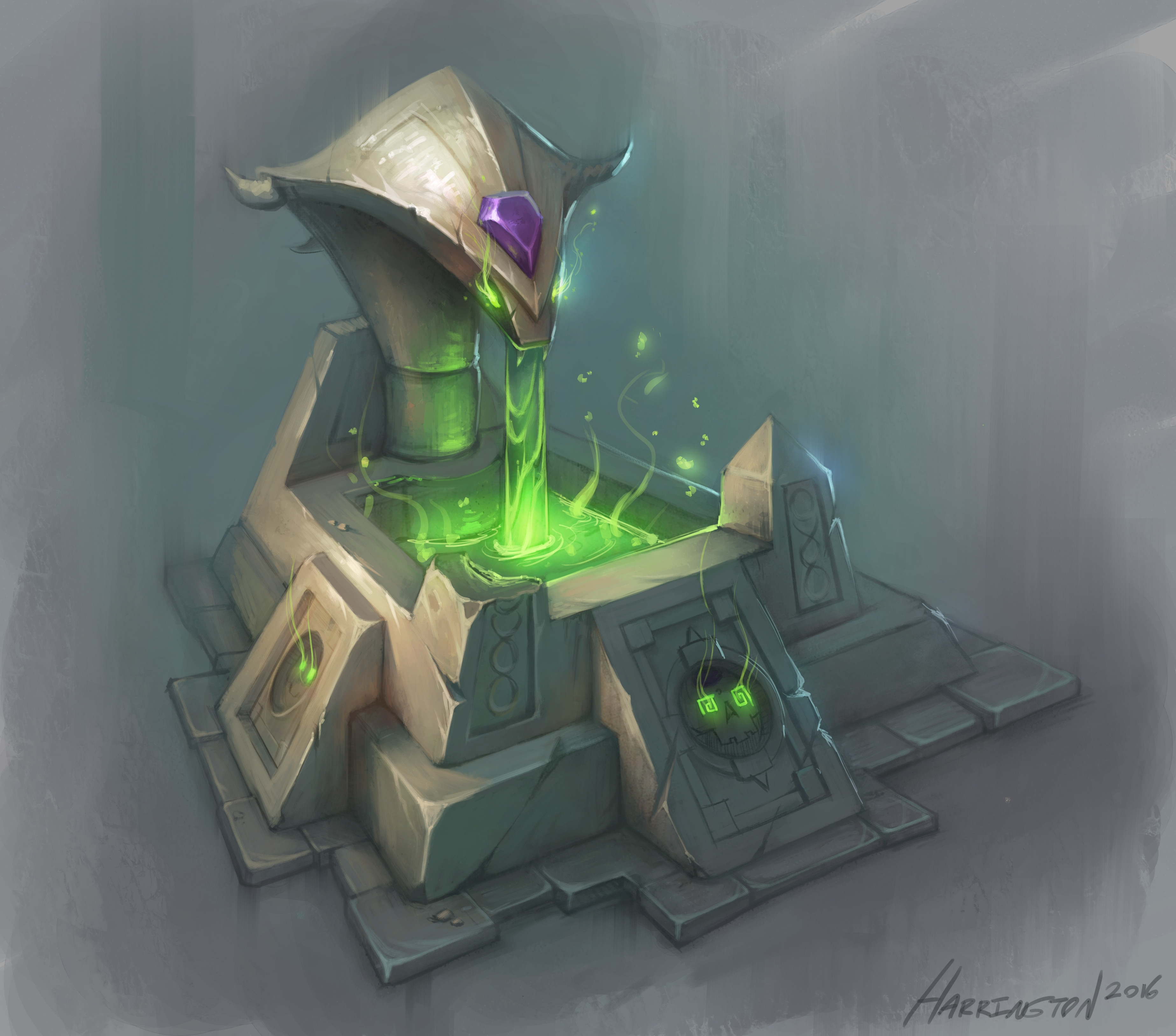 David Harrington - Corel Painter Demo - Snake Fountain Speedpainting