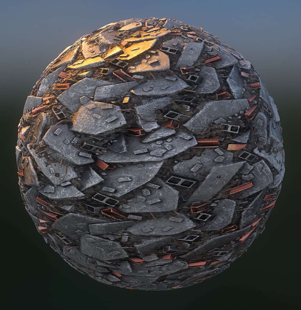 ArtStation - terrain concrete rubble