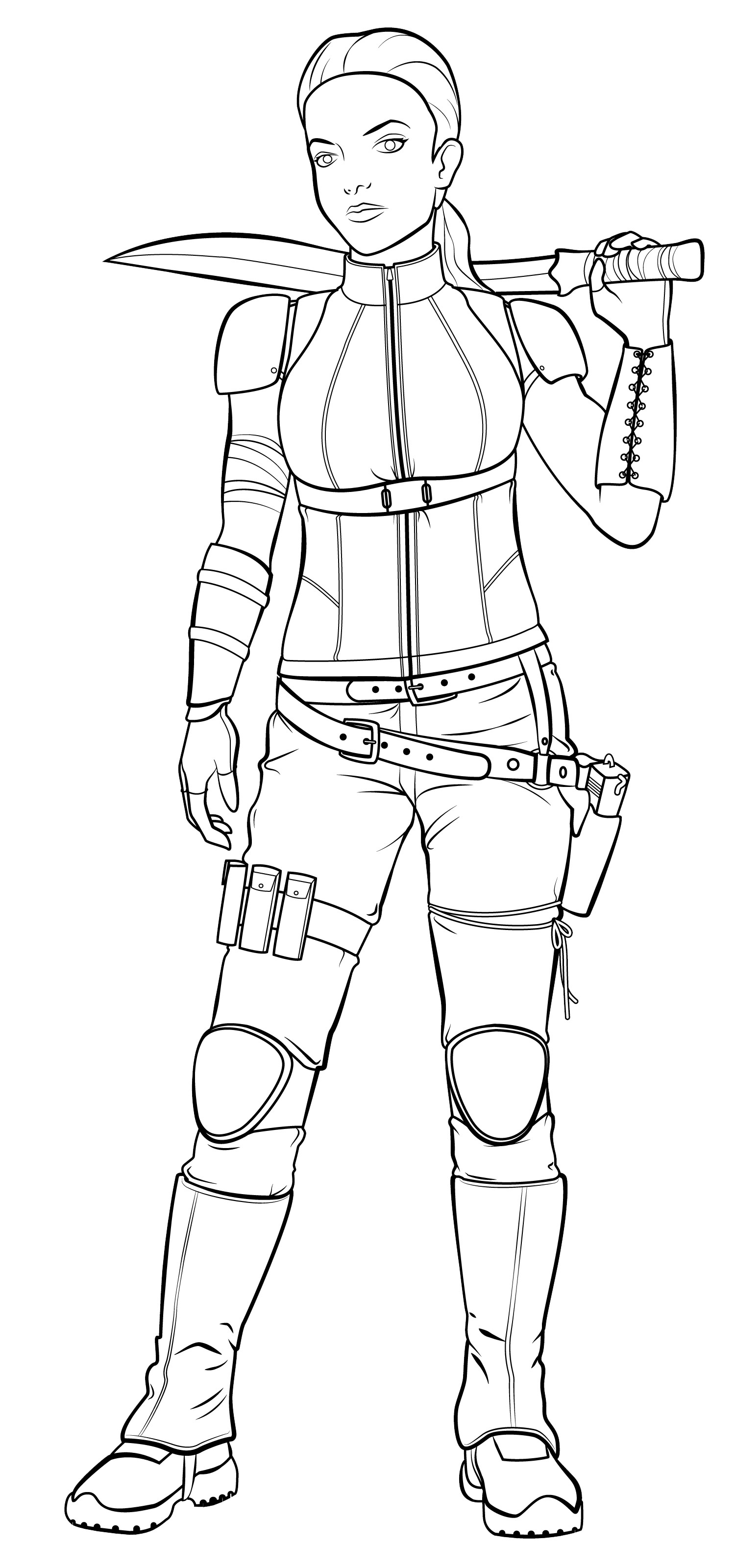 ArtStation - Zombie Hunter Concept Line Work