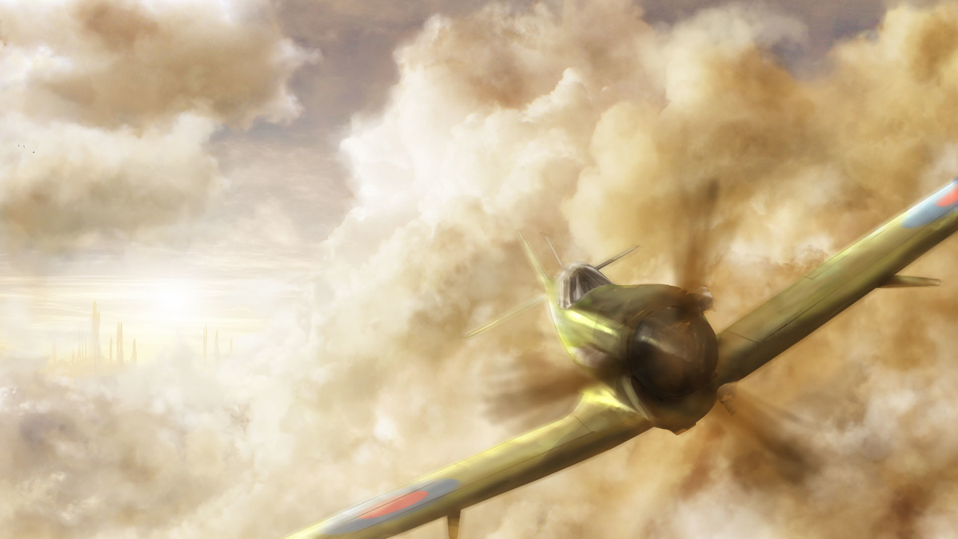 ArtStation - Spitfire in the clouds