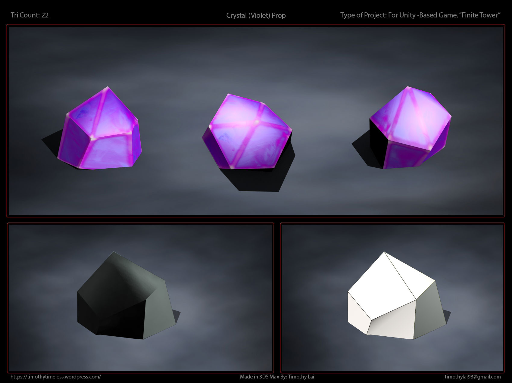 ArtStation - Crystal (Violet) Prop for Unity Game, "Finite Tower"