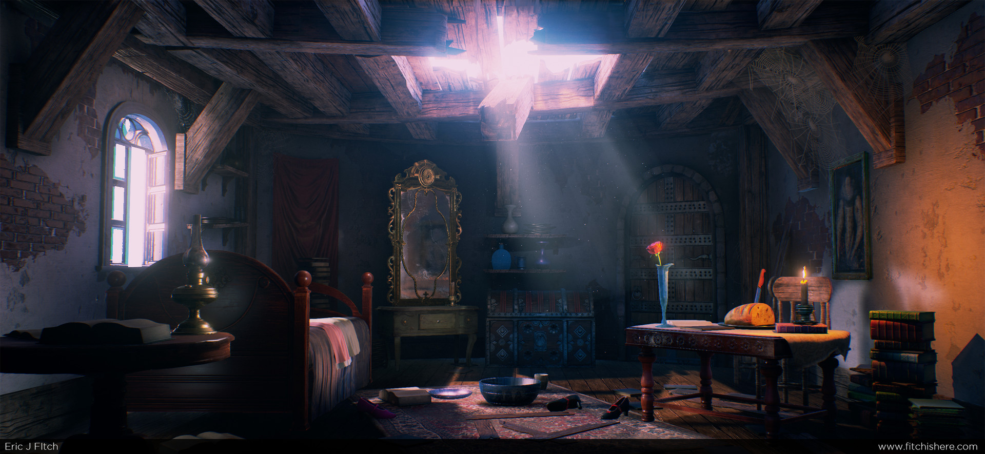 ArtStation - Maid's Quarters Environment, Eric J Fitch