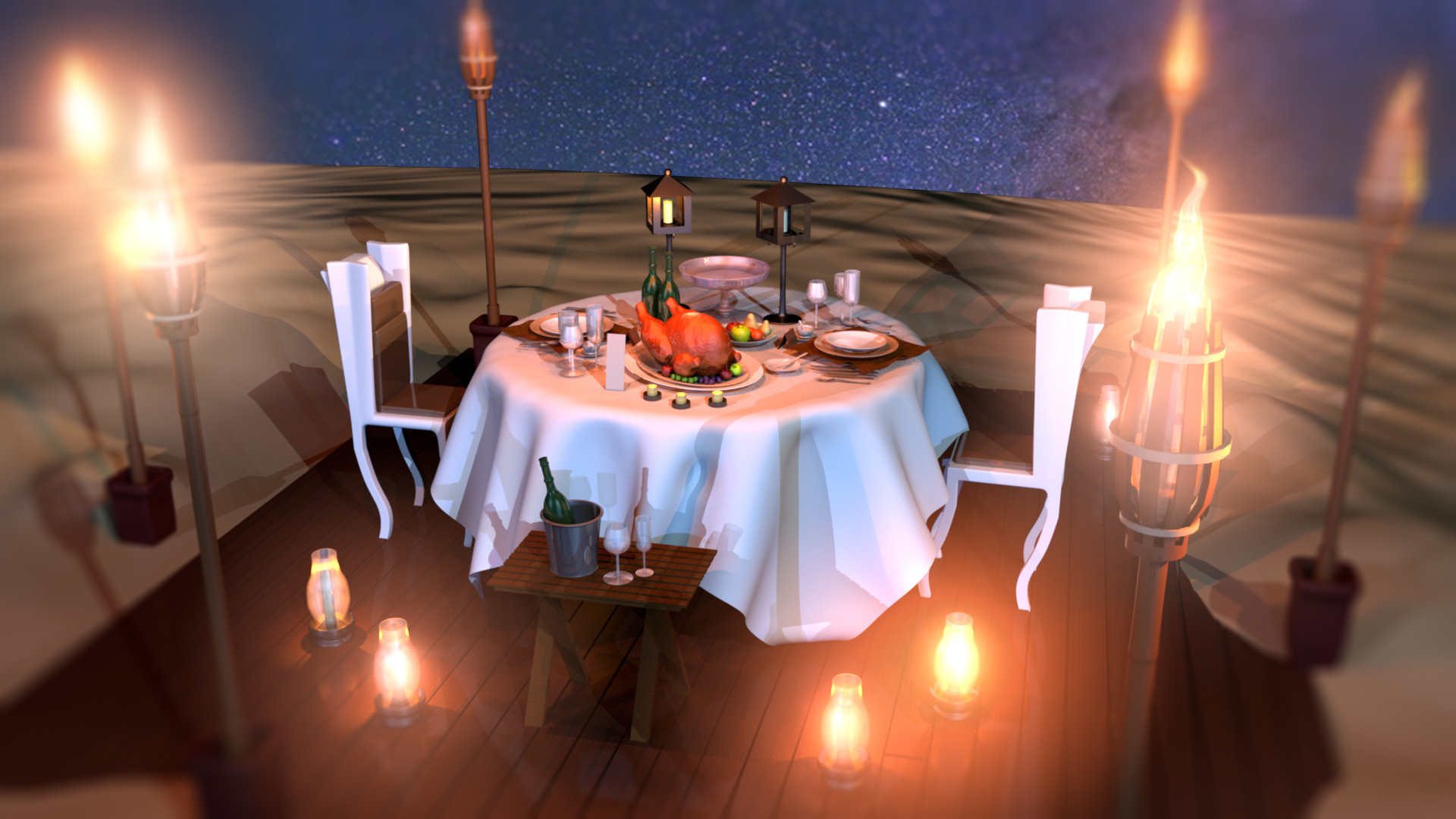 ArtStation - Outer Space Dinner date