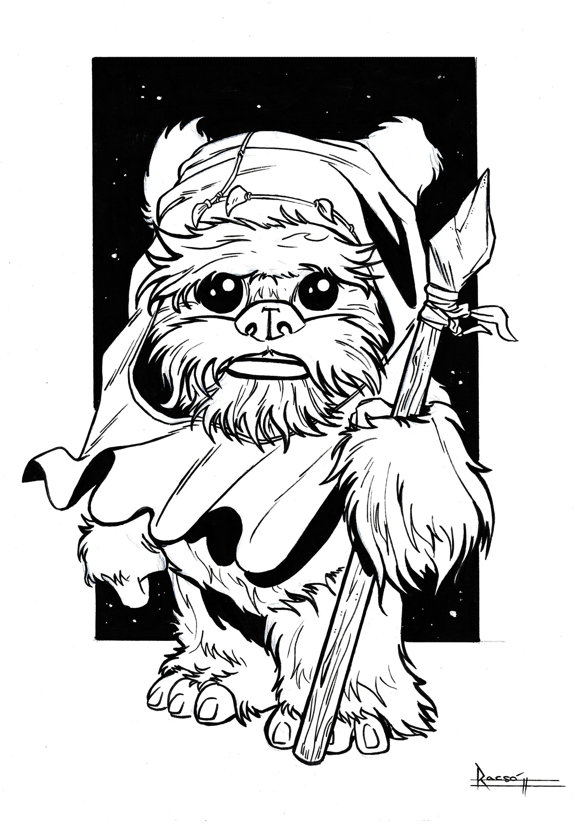 ewok coloring page free