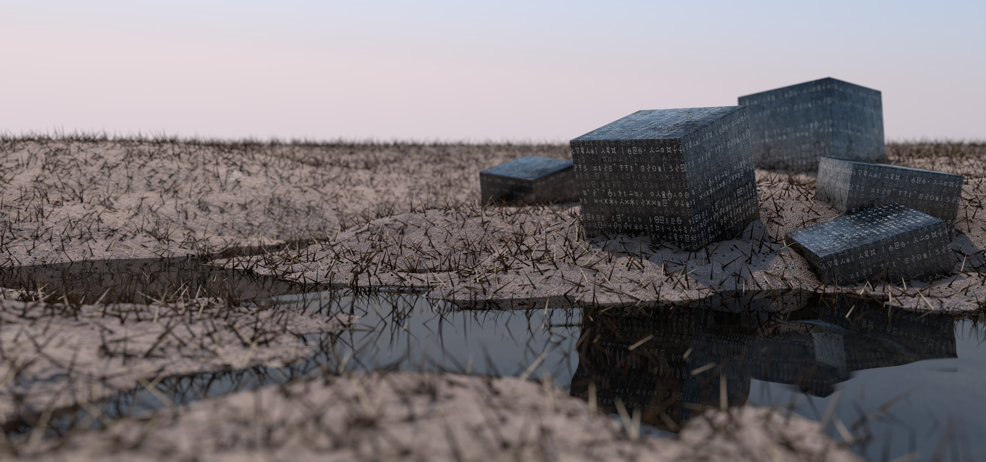 ArtStation - Alien cubes in desert for some reason