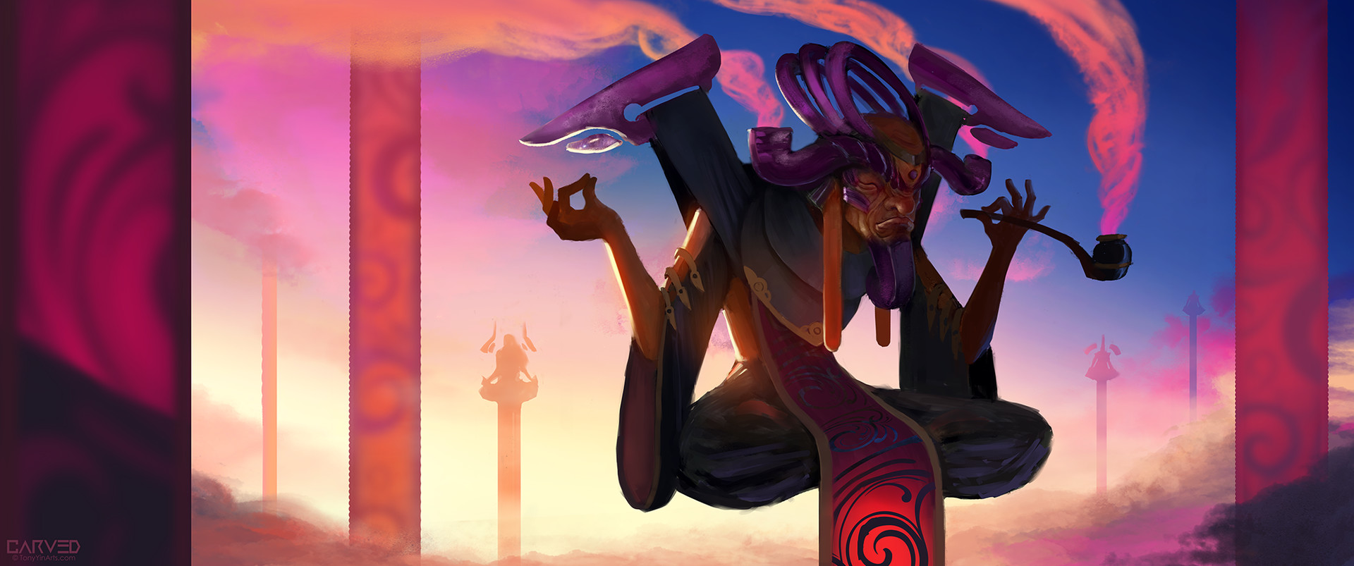 ArtStation - Carved - The floating monks of the Amethysts