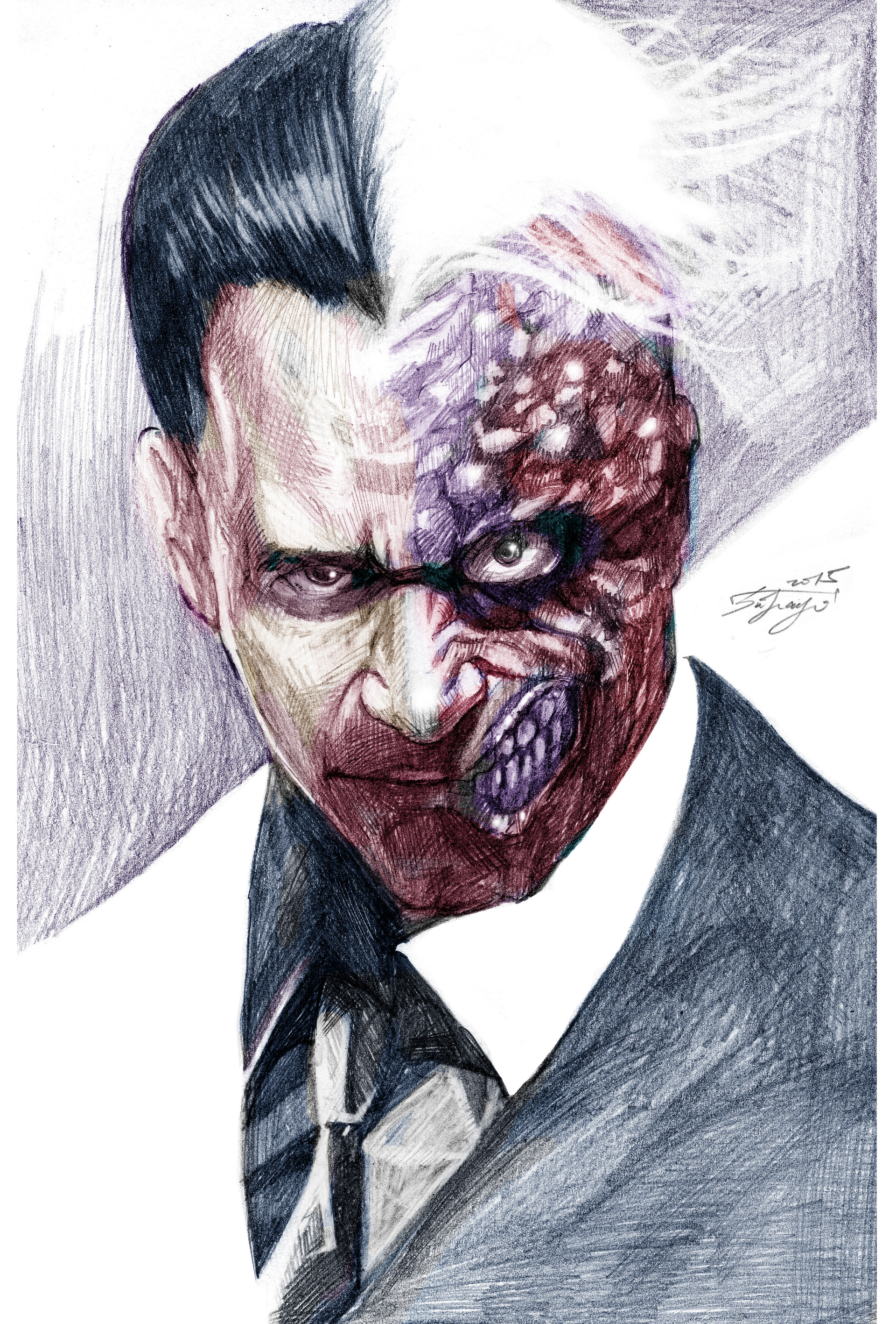 two face drawing realistic