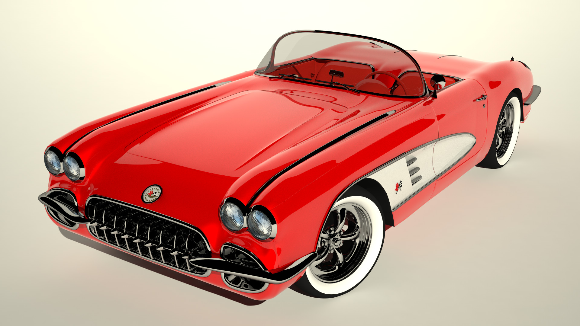 ArtStation - Chevrolet Corvette C1 (1958-1962) painted