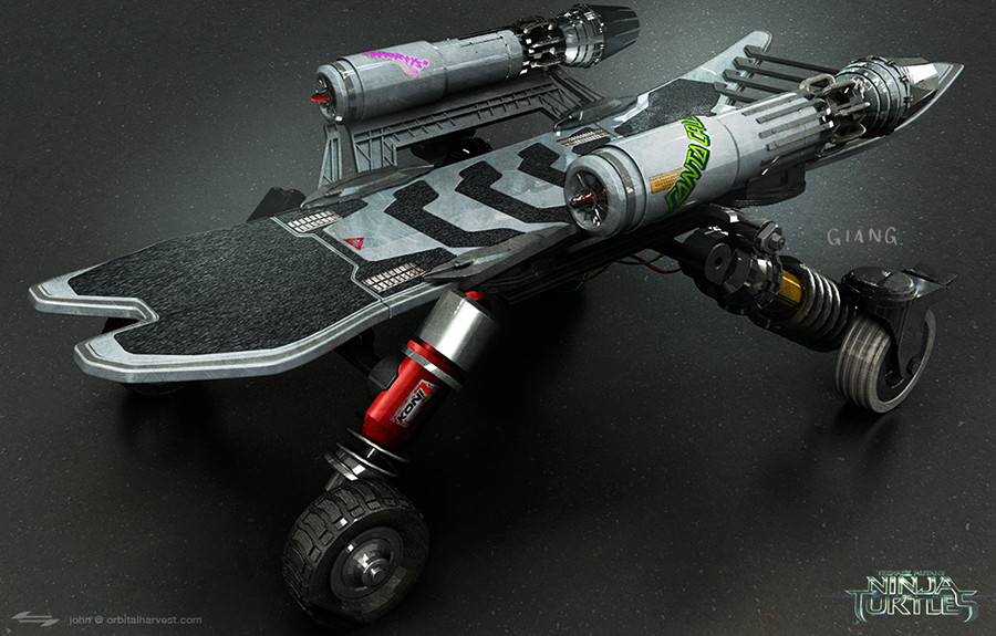 John Giang - TMNT 2014 - mikey's skateboard