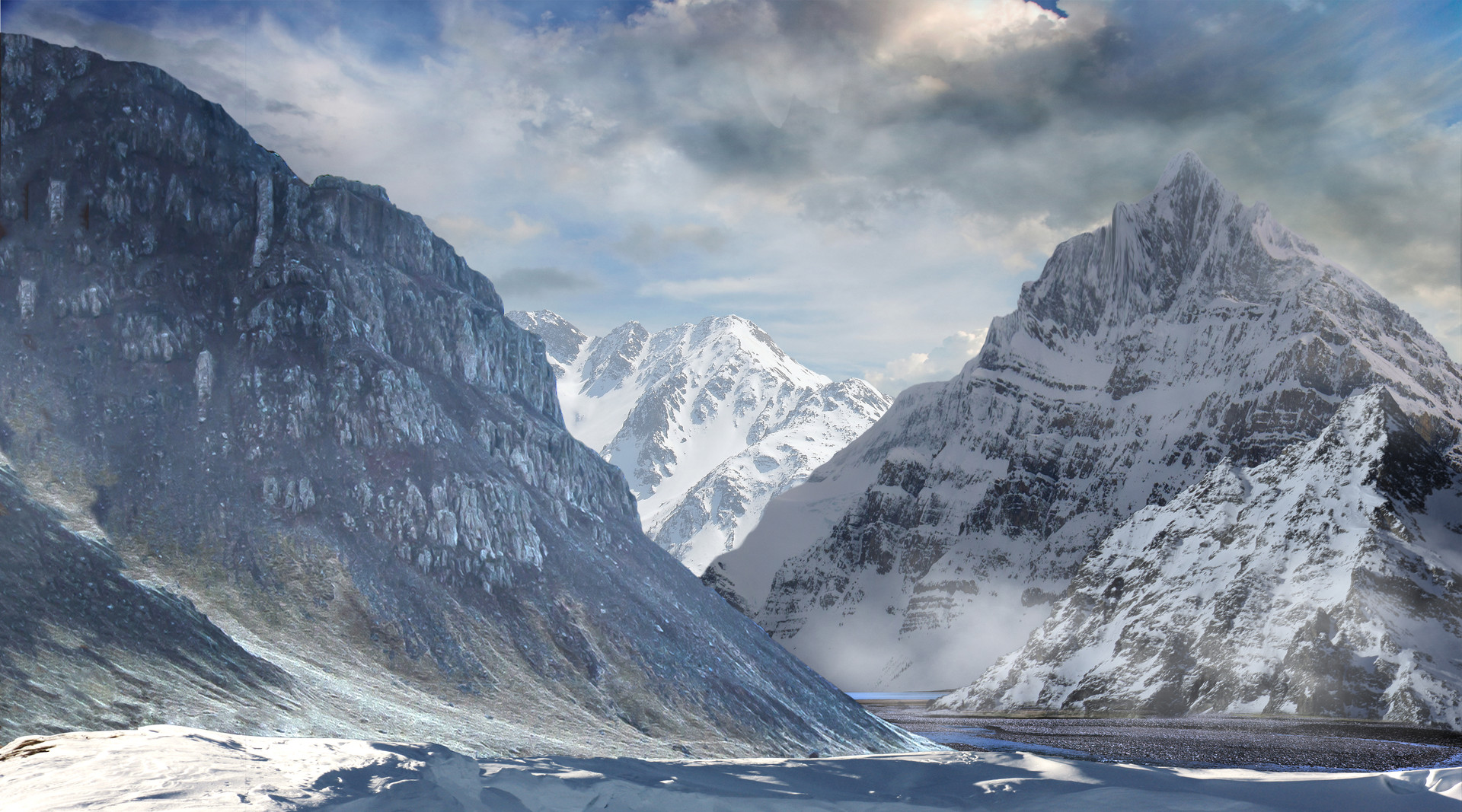 Kazumi Nakamura - mountain matte painting study