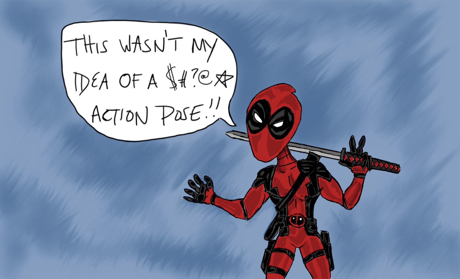 ArtStation - Deadpool cartoon pose