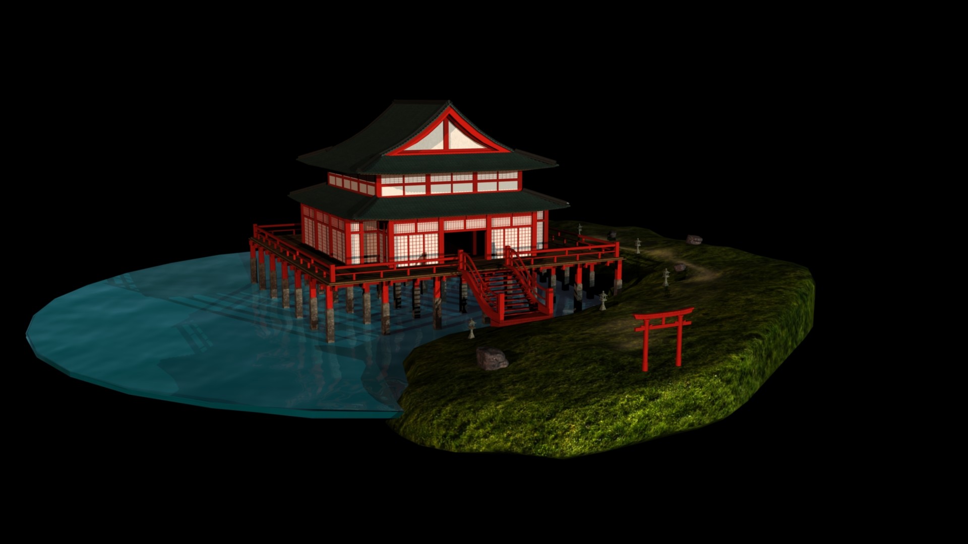 ArtStation - WIP Japanese Dojo