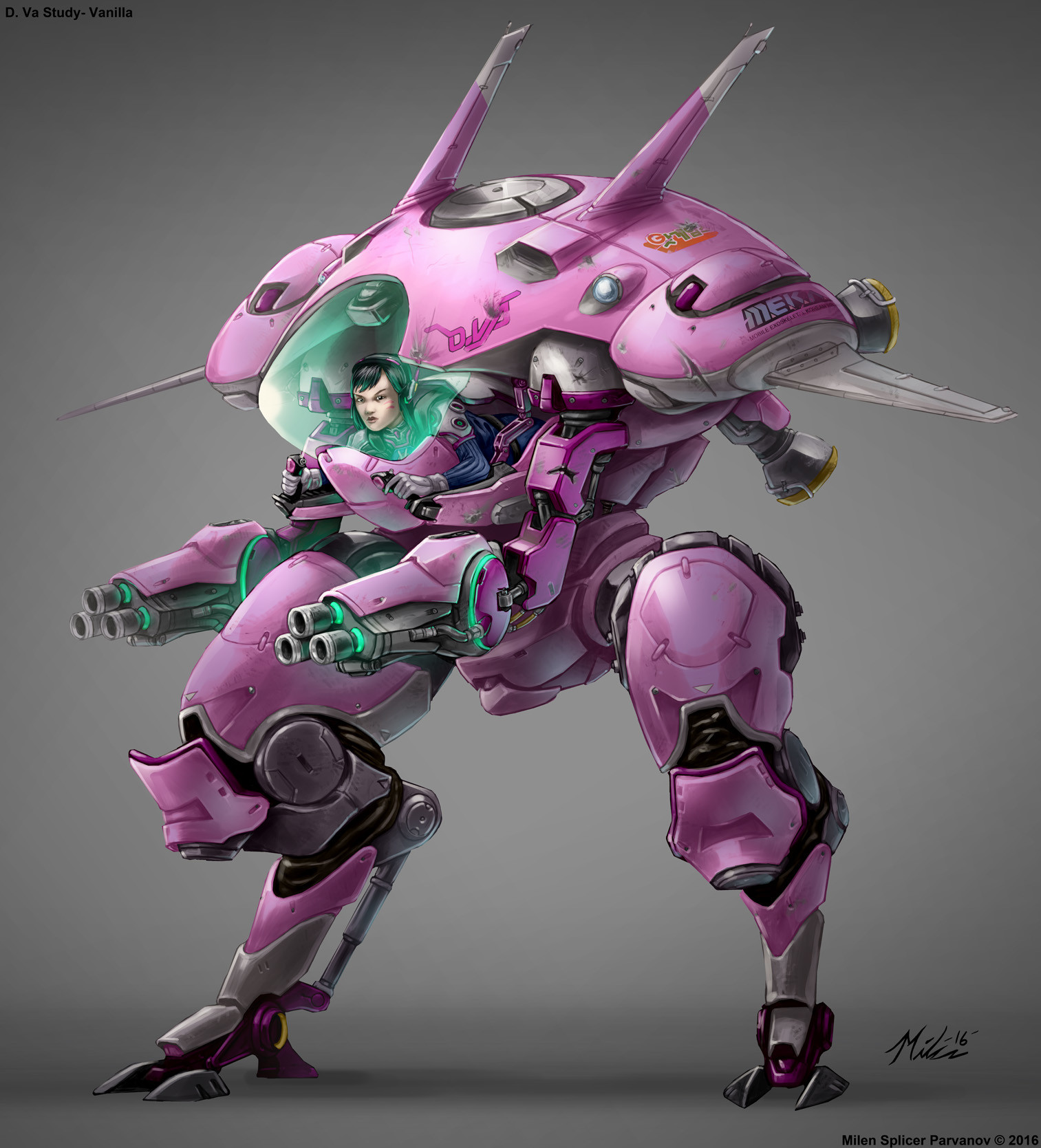 ArtStation - D. Va Overwatch Fanart Vanilla Skin
