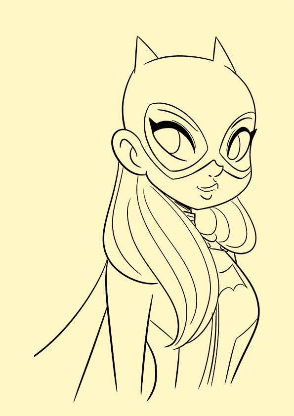 how to draw cute batgirl