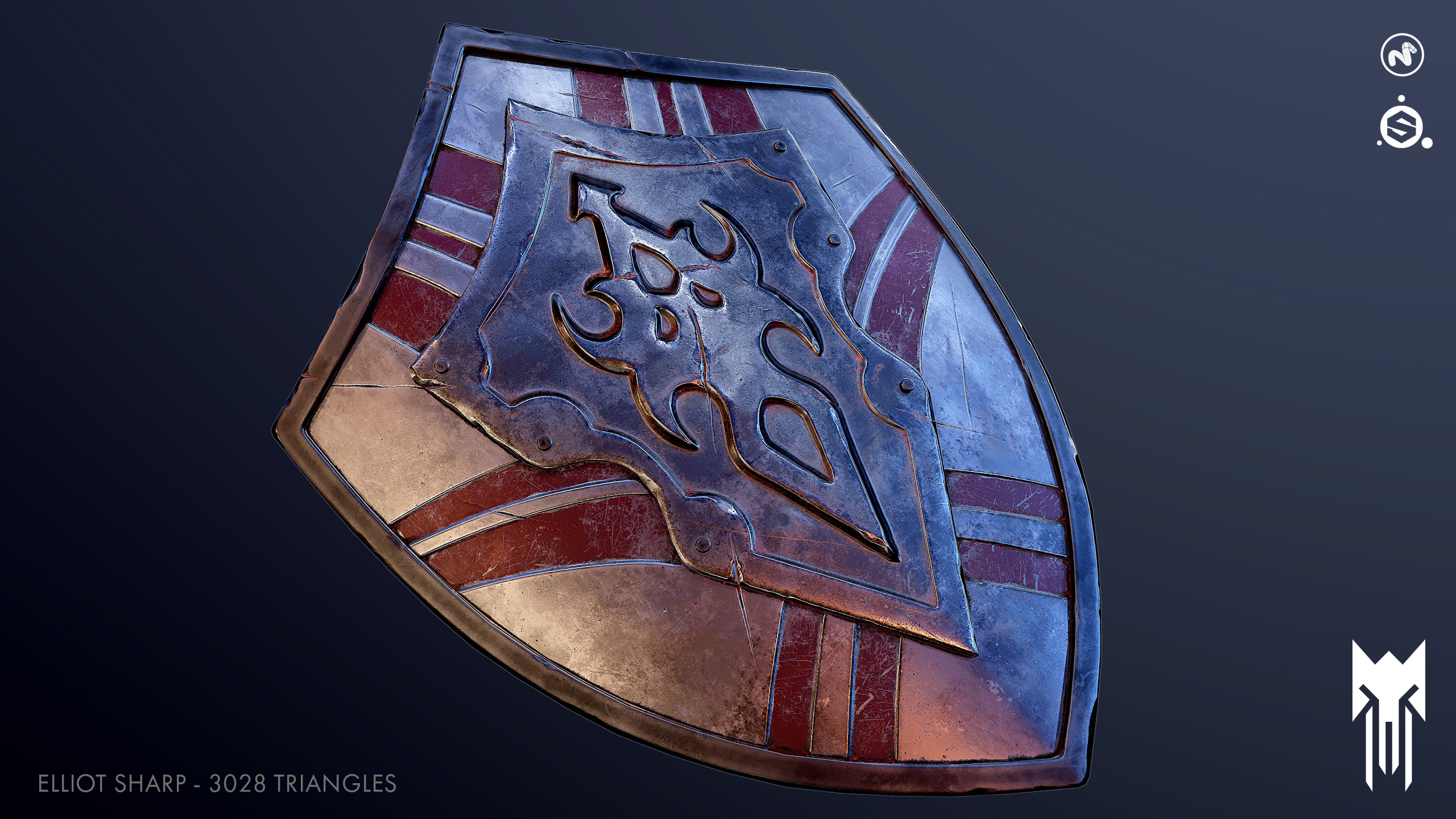 Elliot Sharp - Freelance 3D Artist - UE4 Shield Pack - Metal Kite Shield
