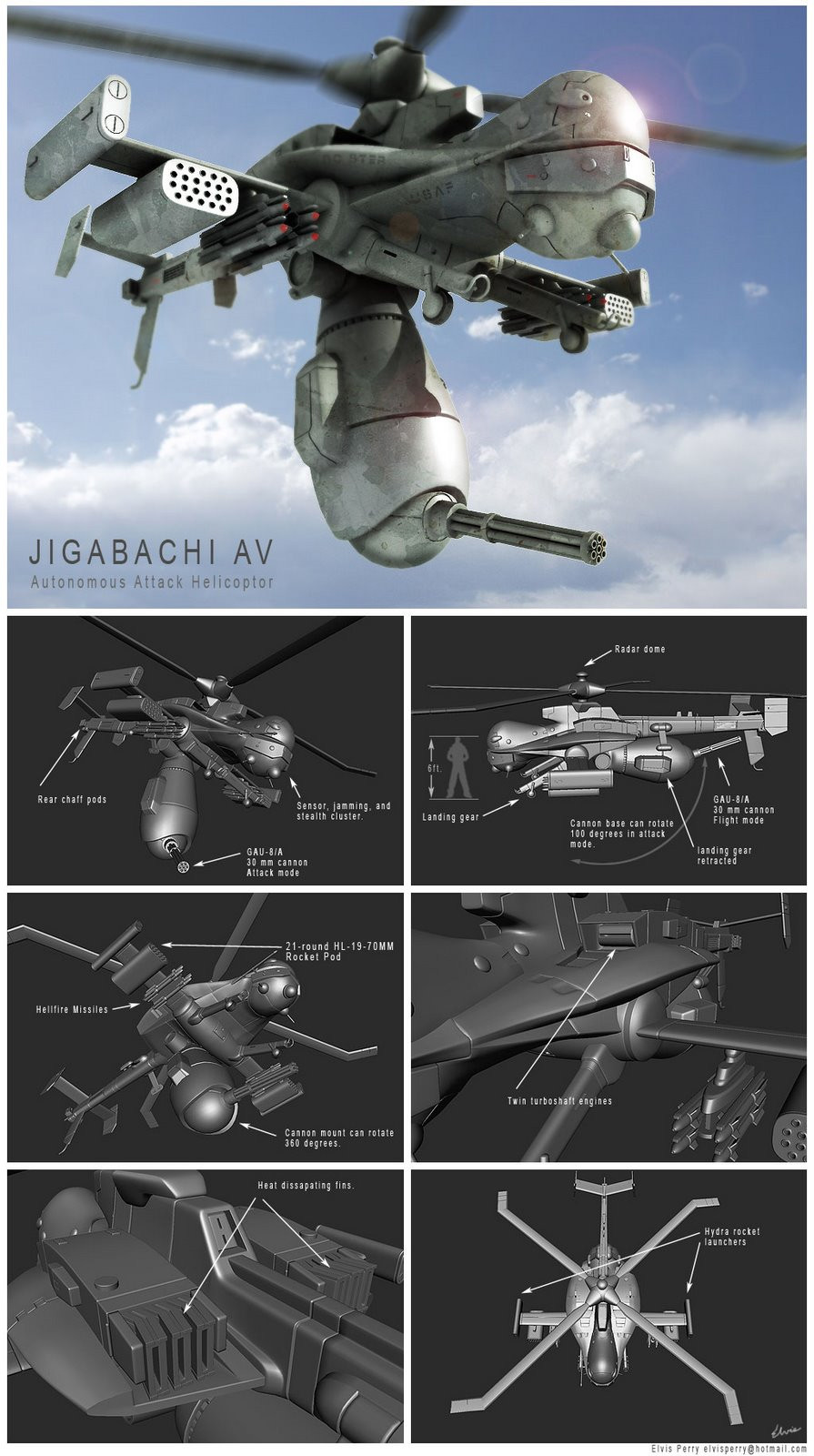 ArtStation - GITS Jigabachi drone helicoptor model