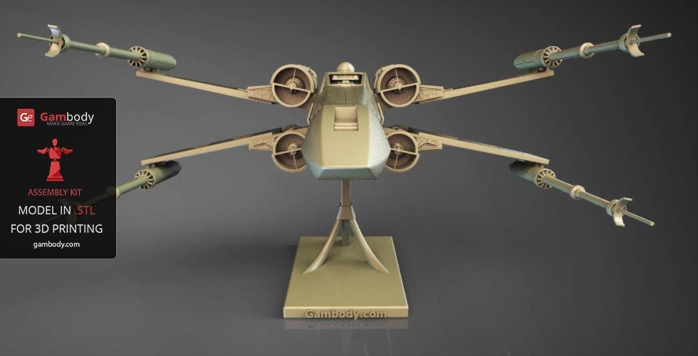 Gambody 3DDesigns - X-Wing Starfighter 3D Printer Files | Assembly Model