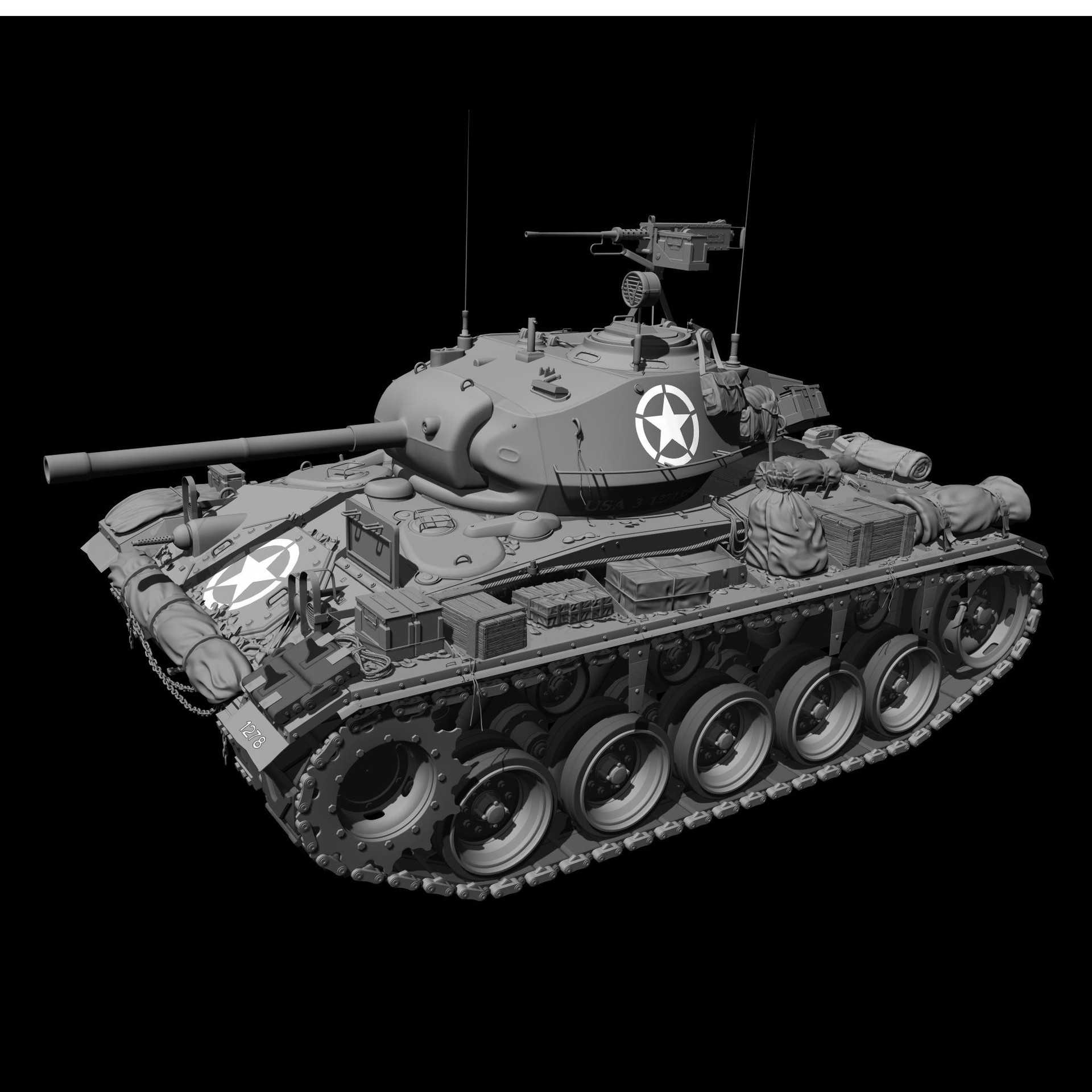 ArtStation - m24 tank modeling