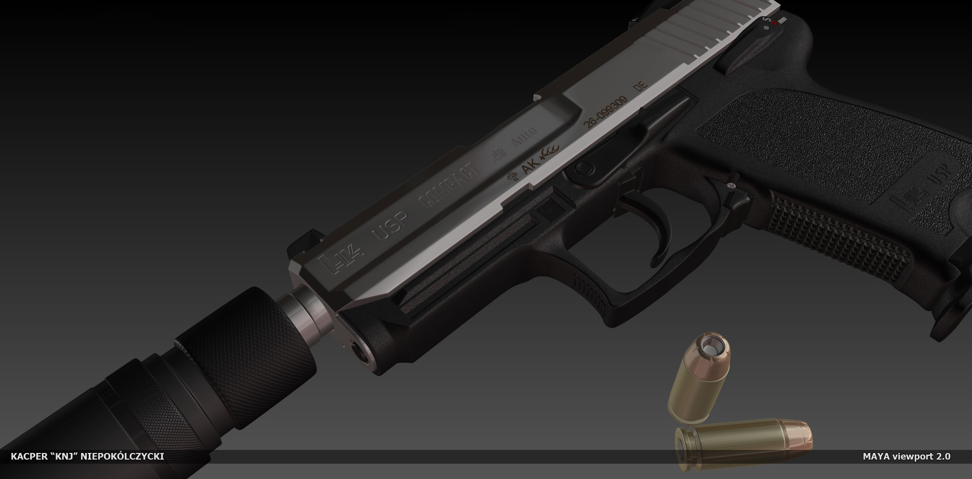 ArtStation - USP handgun model - HighPoly (2013)