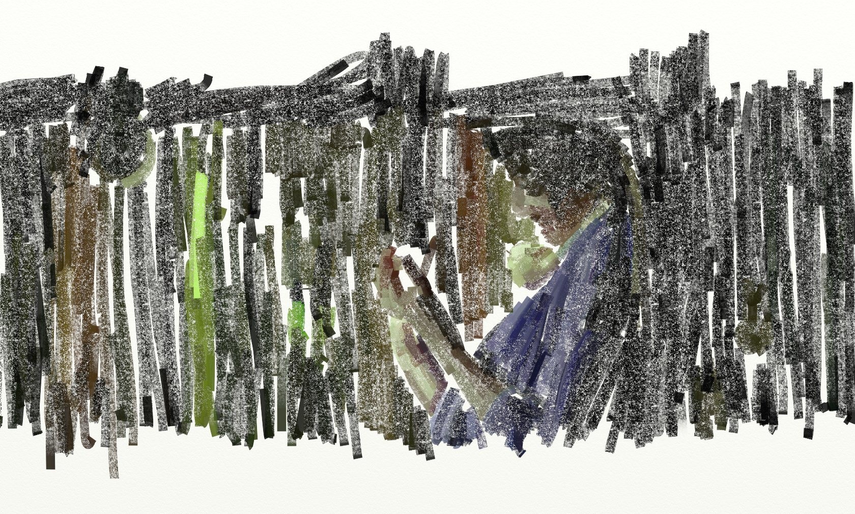 Nishant Bahukhandi - Digital painting of a shot from Wong Kar Wai's "2046'