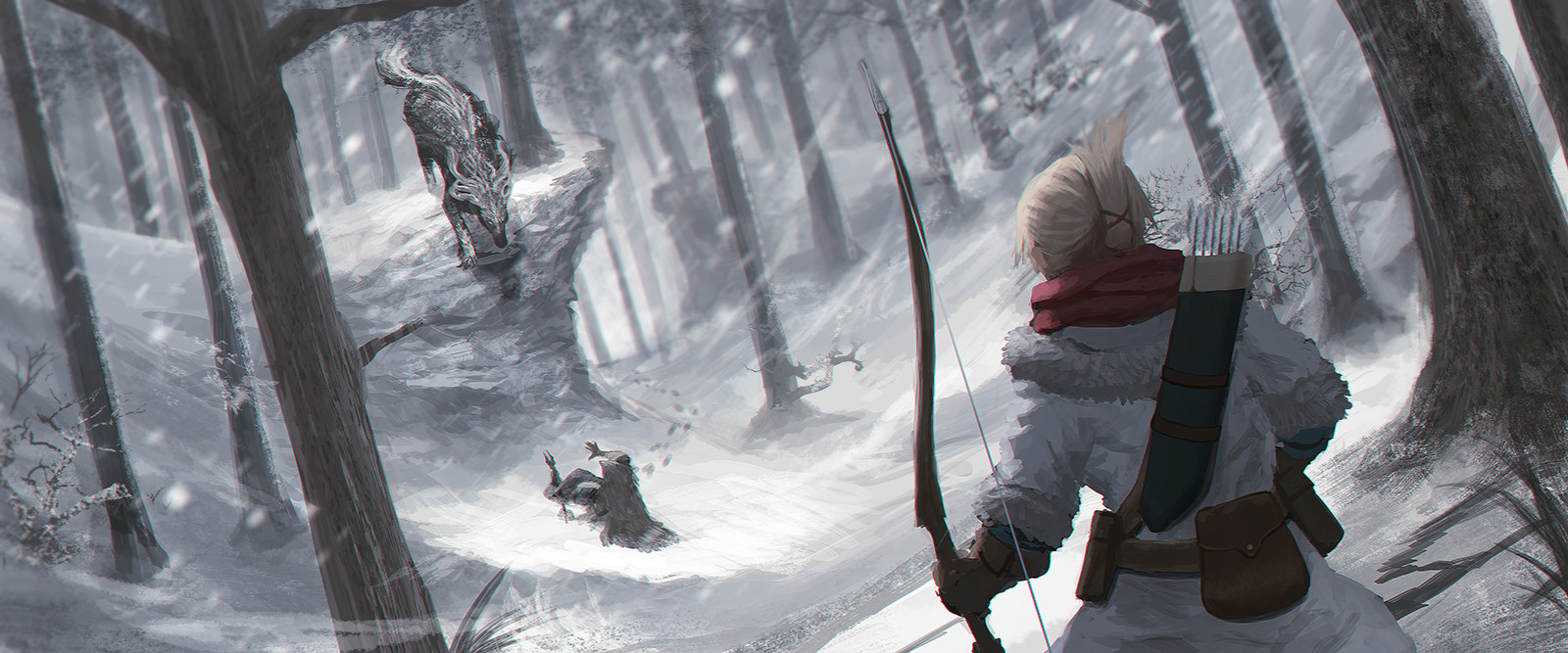 ArtStation - Snowstorm Forest