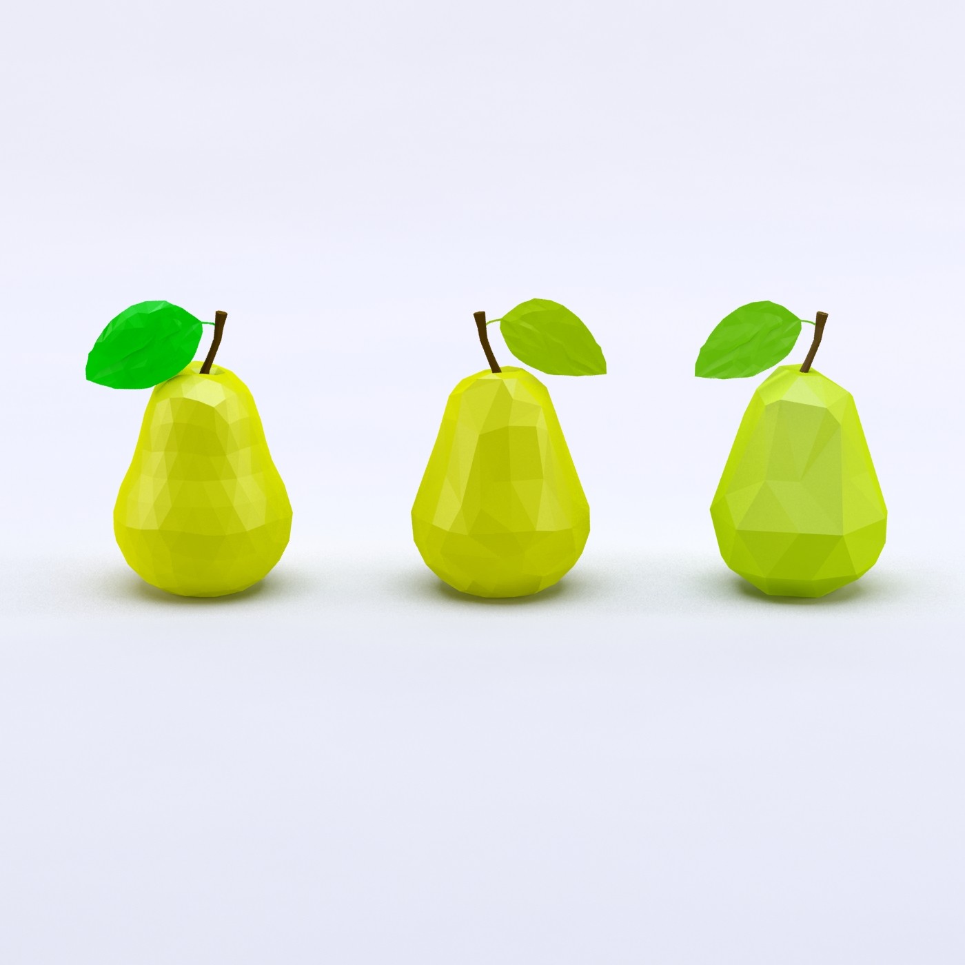 ArtStation - Cartoon low poly pears