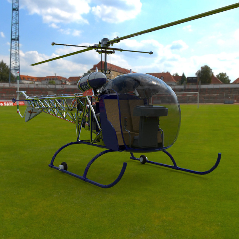 ArtStation - Bell 47 G Helicopter