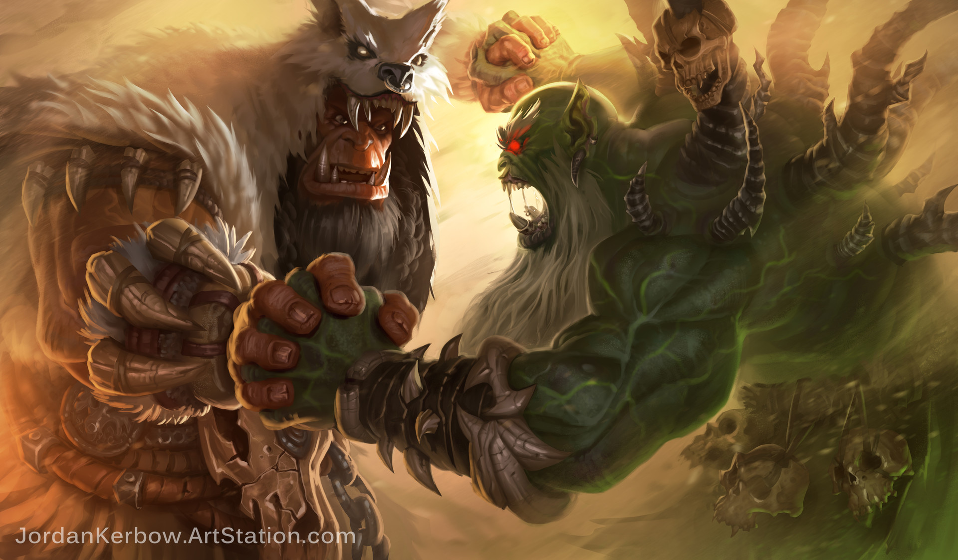 Epic Showdown Durotan Vs Guldan By Jordan Kerbow Rimaginaryazeroth