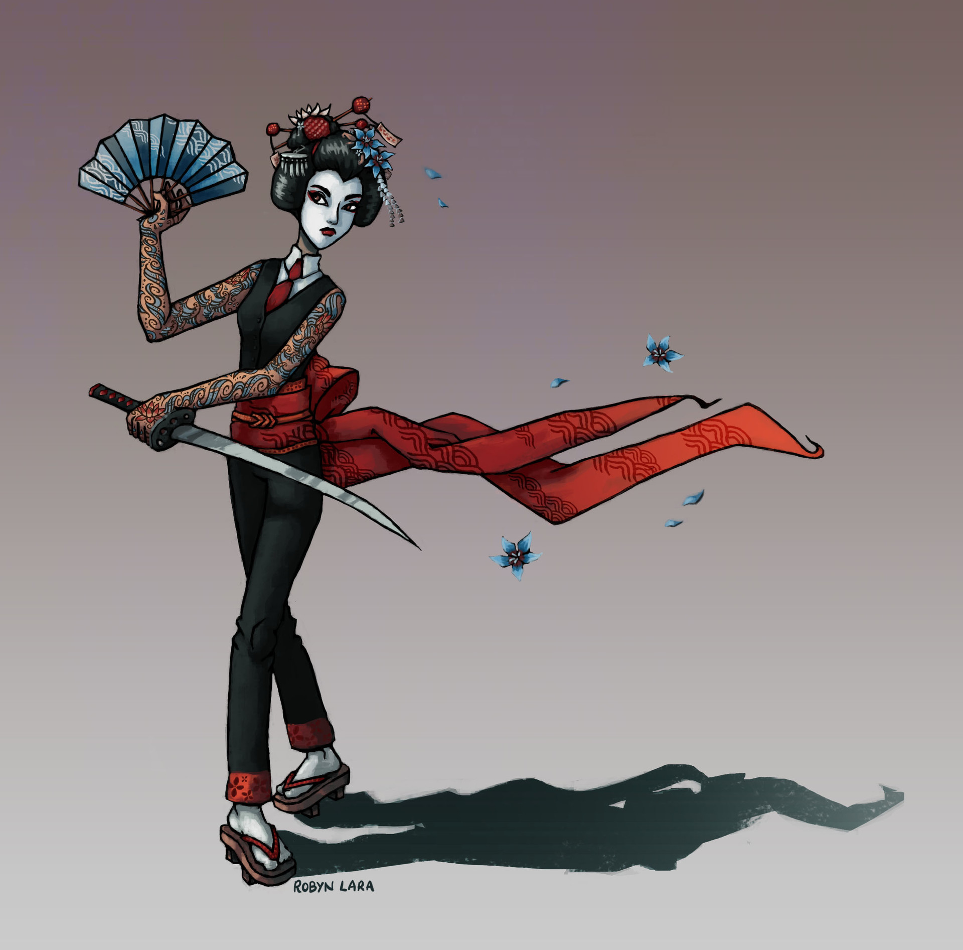 ArtStation - Character Design Challenge - Yakuza Geisha