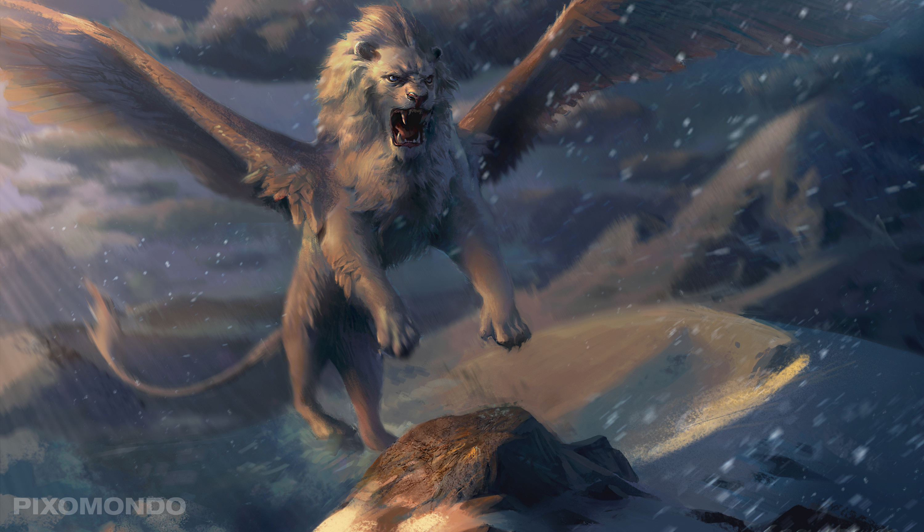 Snow Lion Concept Art by Wei Guan : r/ImaginaryBeasts