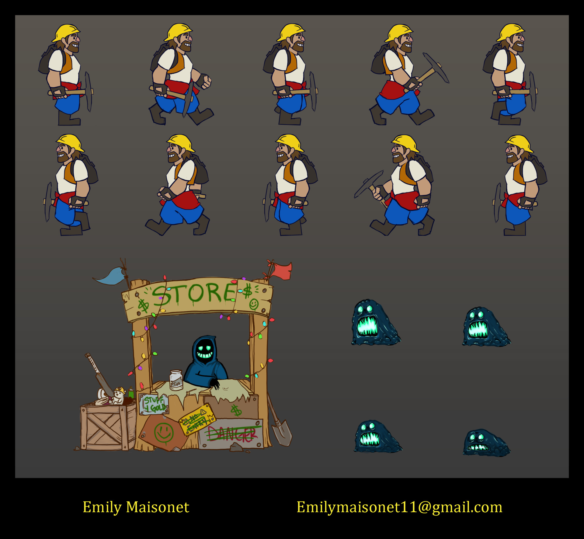 ArtStation - Subterranean Soldiers Sprite Sheet, Emily Maisonet